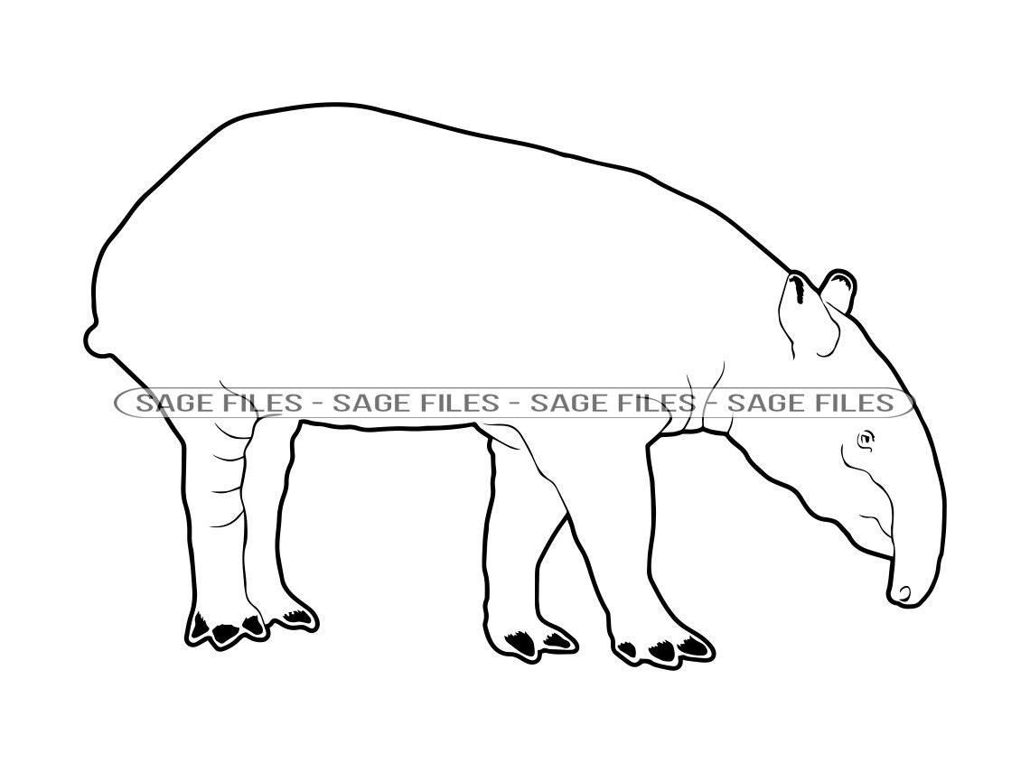 Tapir Outline 2 SVG Tapir SVG Tapir Clipart Tapir Files - Etsy
