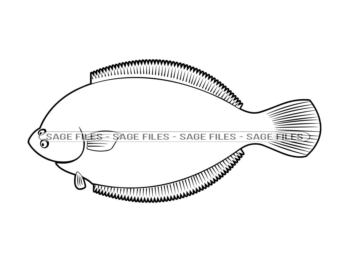 Flounder Umriss SVG Angel svg Fisch Svg Angeln Clipart - Etsy.de