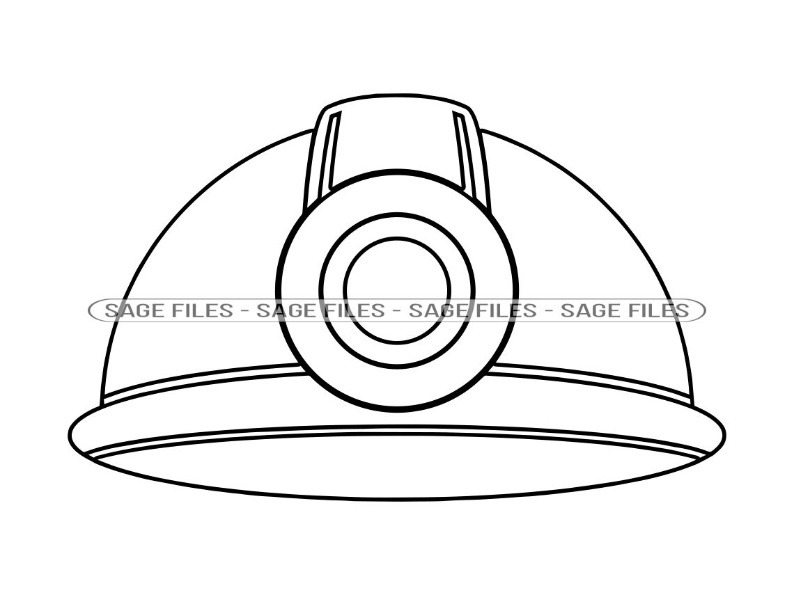 Mining Hard Hat Outline SVG Mining Hat SVG Miners Hat SVG - Etsy