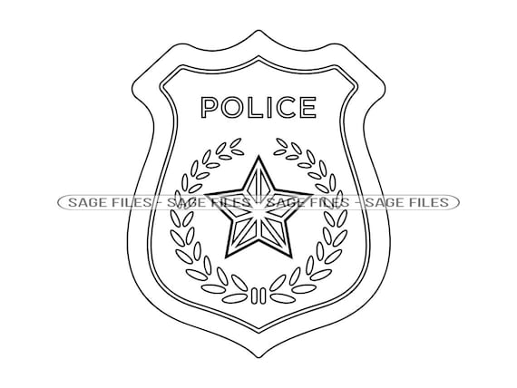 Police Badge Outline Clip Art