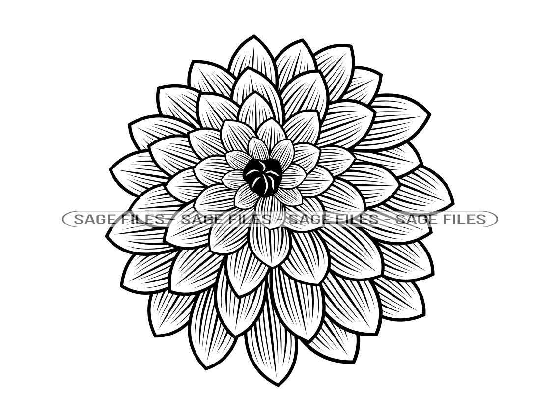 Dahlia Flower SVG, Flower SVG, Dahlia Flower Clipart, Dahlia Flower ...