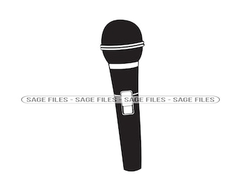 Microphone #3 SVG, Microphone Clipart, Microphone Files for Cricut ...