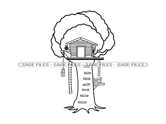 Tree House 3 SVG Tree House Svg Treehouse SVG Tree House - Etsy