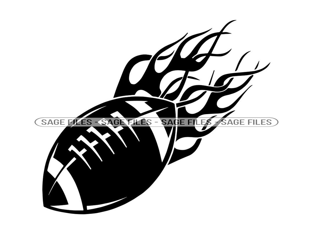 Flaming Football #4 SVG, Football Svg, Football Clipart, Football Files ...