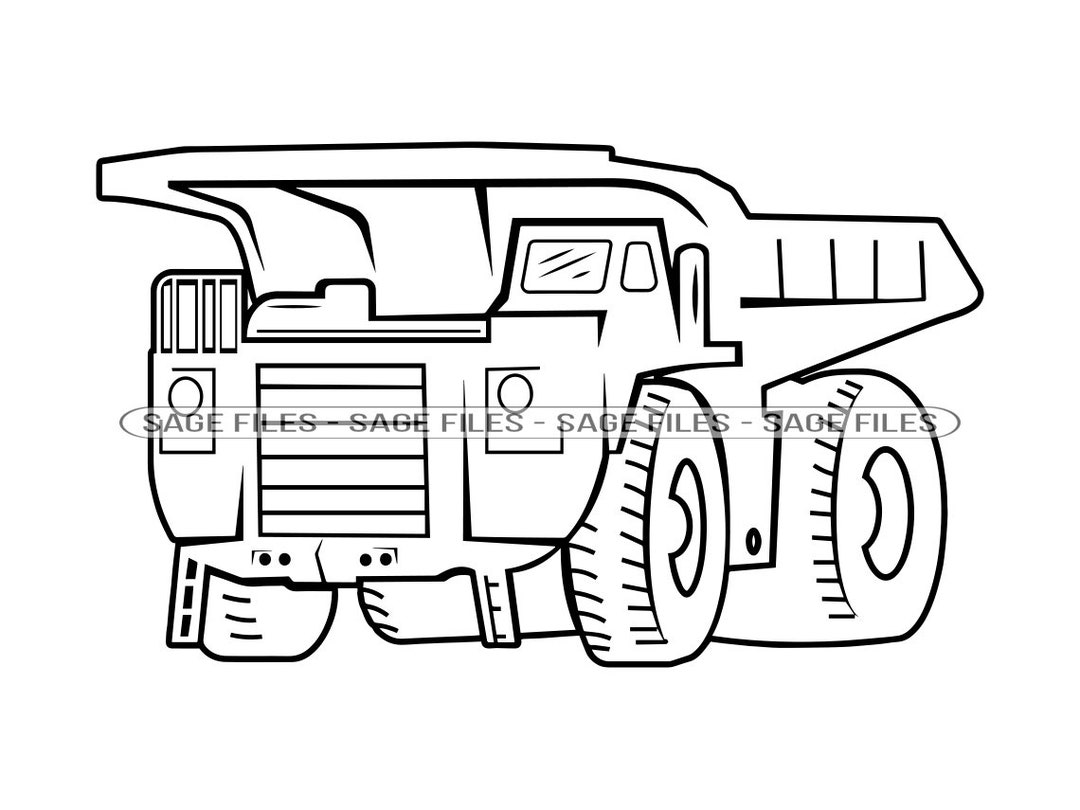 Haul Truck Outline 3 SVG Heavy Equipment Haul Truck - Etsy