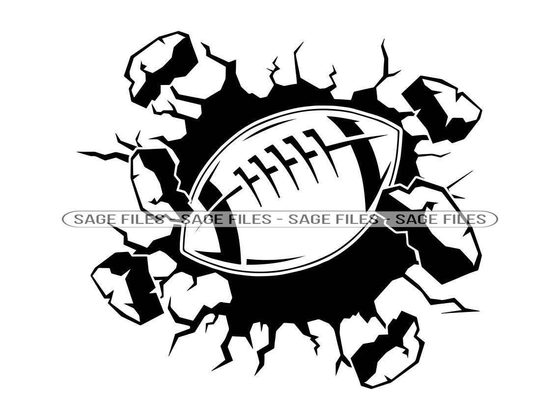 Smashing Football Logo 2 SVG Football SVG Football Clipart - Etsy