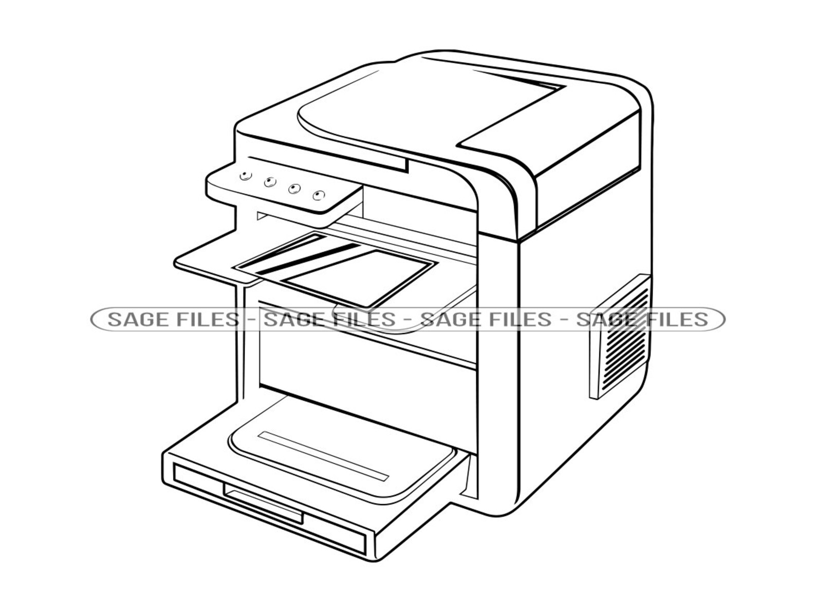 Printer Outline SVG Printer SVG Printing Svg Office Svg - Etsy
