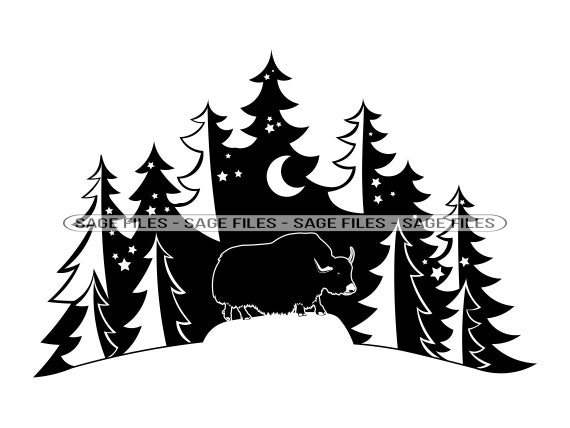Forest Yak SVG Yak Svg Wildlife Svg Forest Svg Yak PNG - Etsy