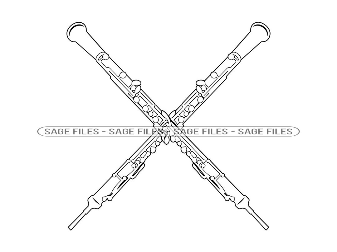 Oboe Logo Outline SVG, Oboe SVG, Oboe Clipart, Oboe Files for Cricut ...