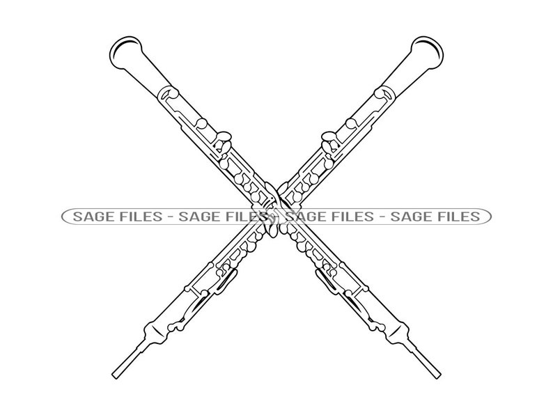Oboe Logo Outline SVG, Oboe SVG, Oboe Clipart, Oboe Files for Cricut ...
