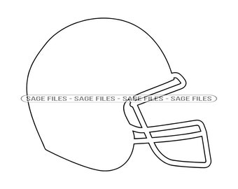 Football Helmet Outline #2 SVG, Football Helmet Clipart, Football ...