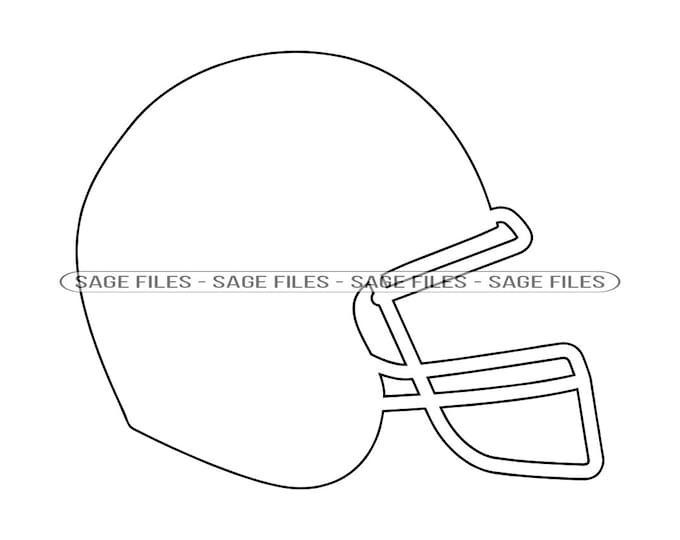 Football Helmet Outline #2 SVG, Football Helmet Clipart, Football ...