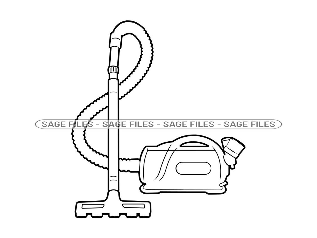 Vacuum Cleaner Outline 2 SVG, Cleaning Svg, Housekeeping Svg, Clipart ...