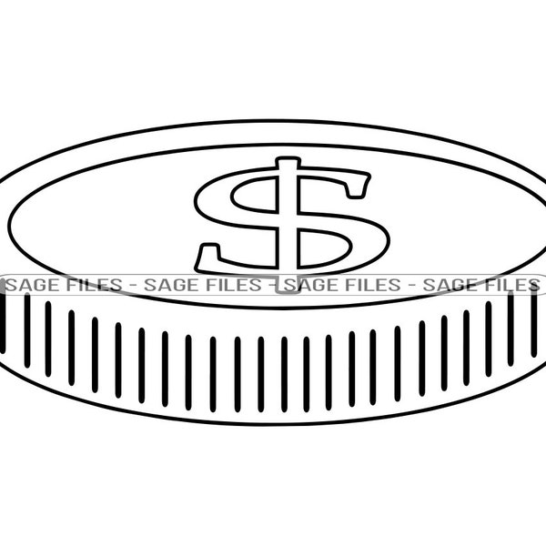 Coin Outline Svg - Etsy