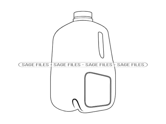 Black And White Clipart Milk Bottle
