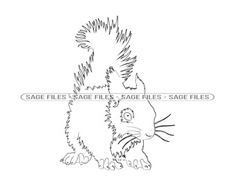 Squirrel Outline Svg - Etsy