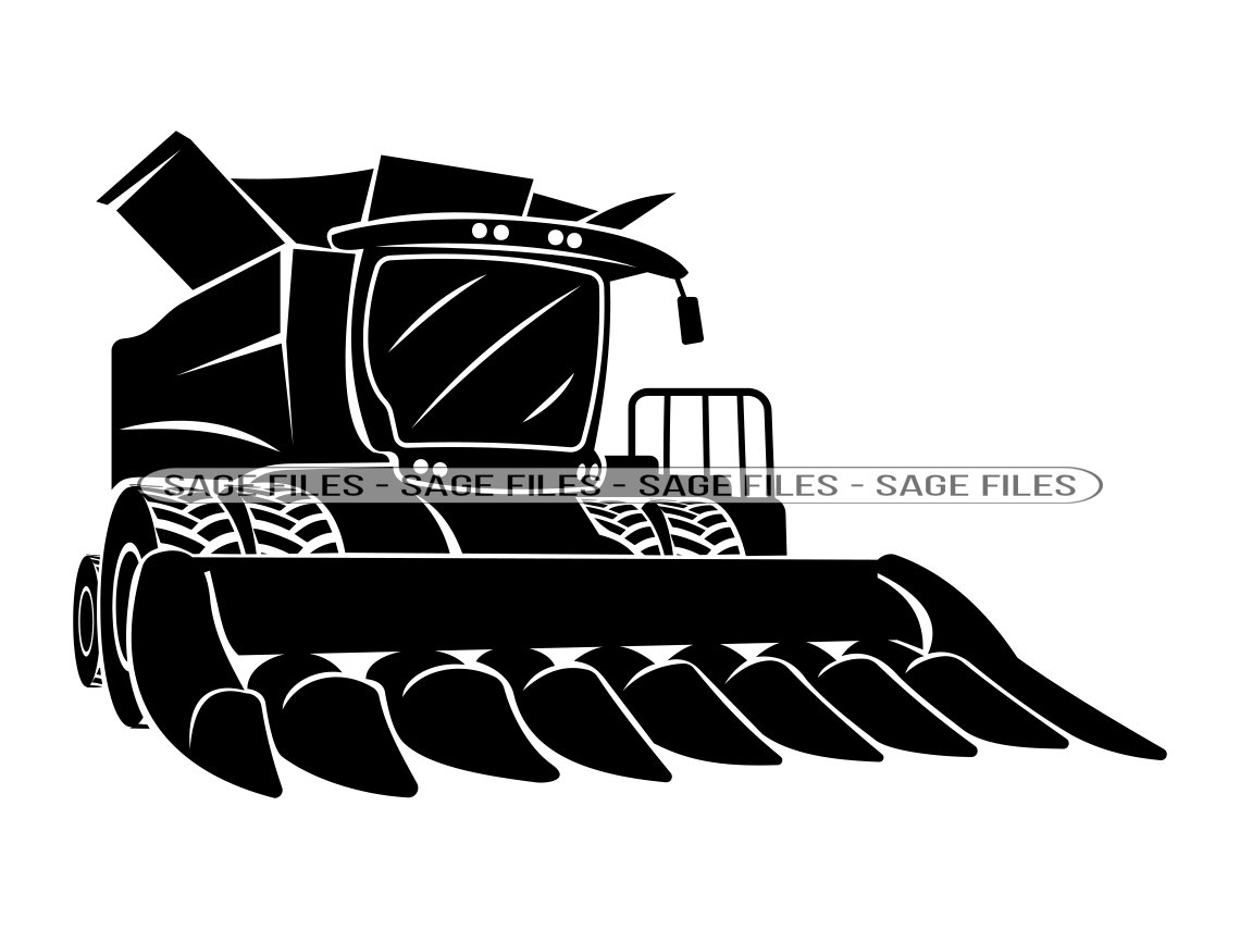 John Deere Combine Line Drawing
