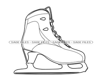Ice Skating Outline - Etsy