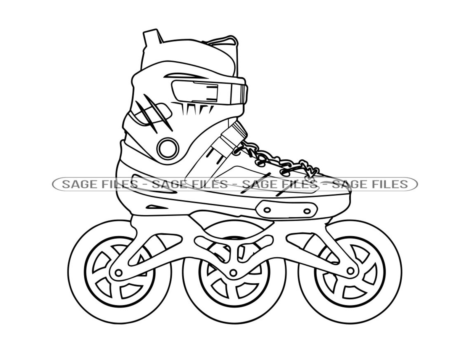Inline Skates Outline 5 SVG, Roller Blades Svg, Roller Skating Svg ...