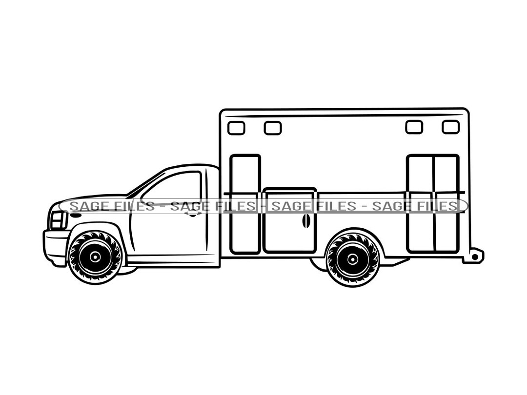 Ambulance Outline 5 SVG, Medical Svg, Hospital Svg, Paramedic Svg, EMT ...