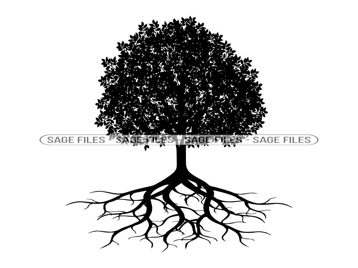 Tree With Roots 3 SVG, Family Tree SVG, Tree With Roots Clipart, Tree ...