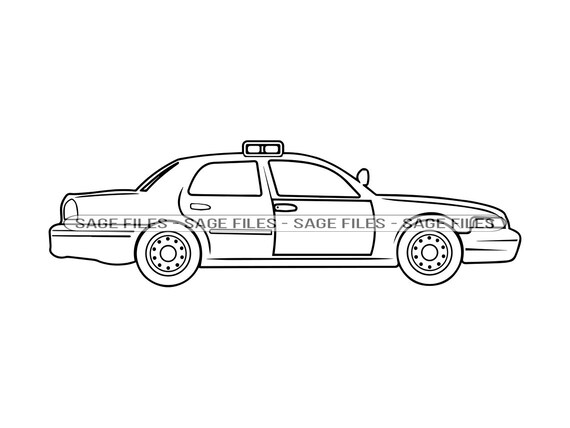 Police Car Outline SVG Police Car SVG Police SVG Police - Etsy