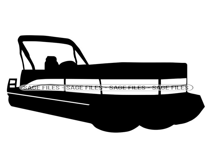 Pontoon Boat SVG Clipart: Commercial Use Cut Files (digital Download ...
