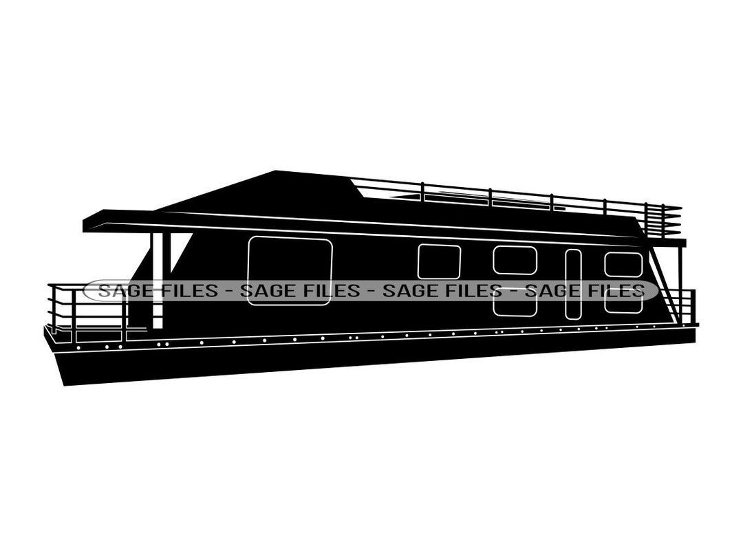 House Boat #3 SVG, House Boat SVG, House Boat Clipart, House Boat Files ...