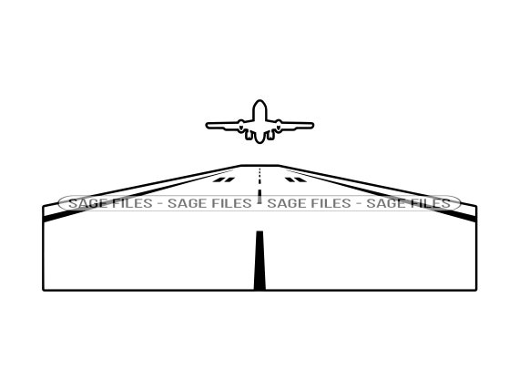Airplane Takeoff Outline SVG Airplane Runway Svg Airplane - Etsy