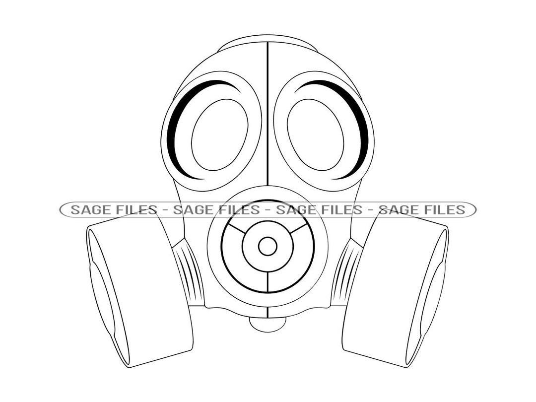 Gas Mask Outline SVG, Poison SVG, Radioactive Svg, Gas Mask Clipart ...