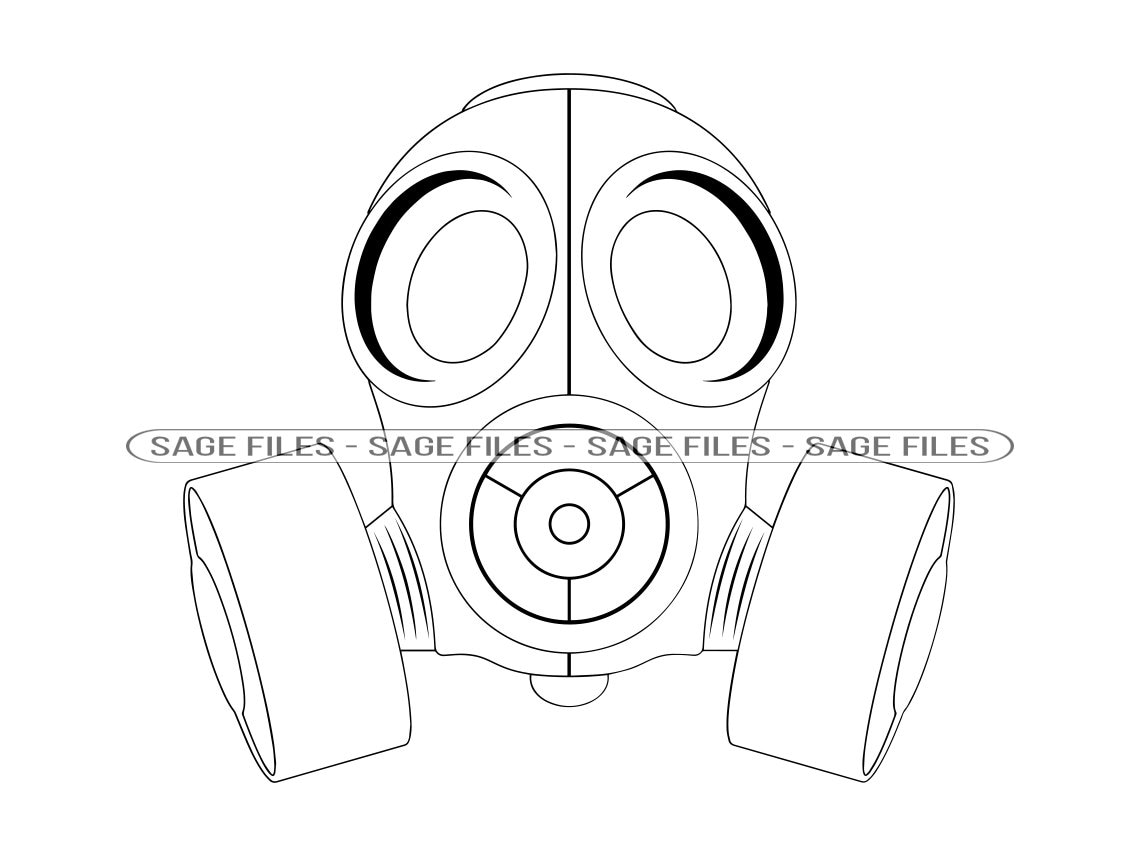 Gas Mask Outline SVG Poison SVG Radioactive Svg Gas Mask - Etsy Canada