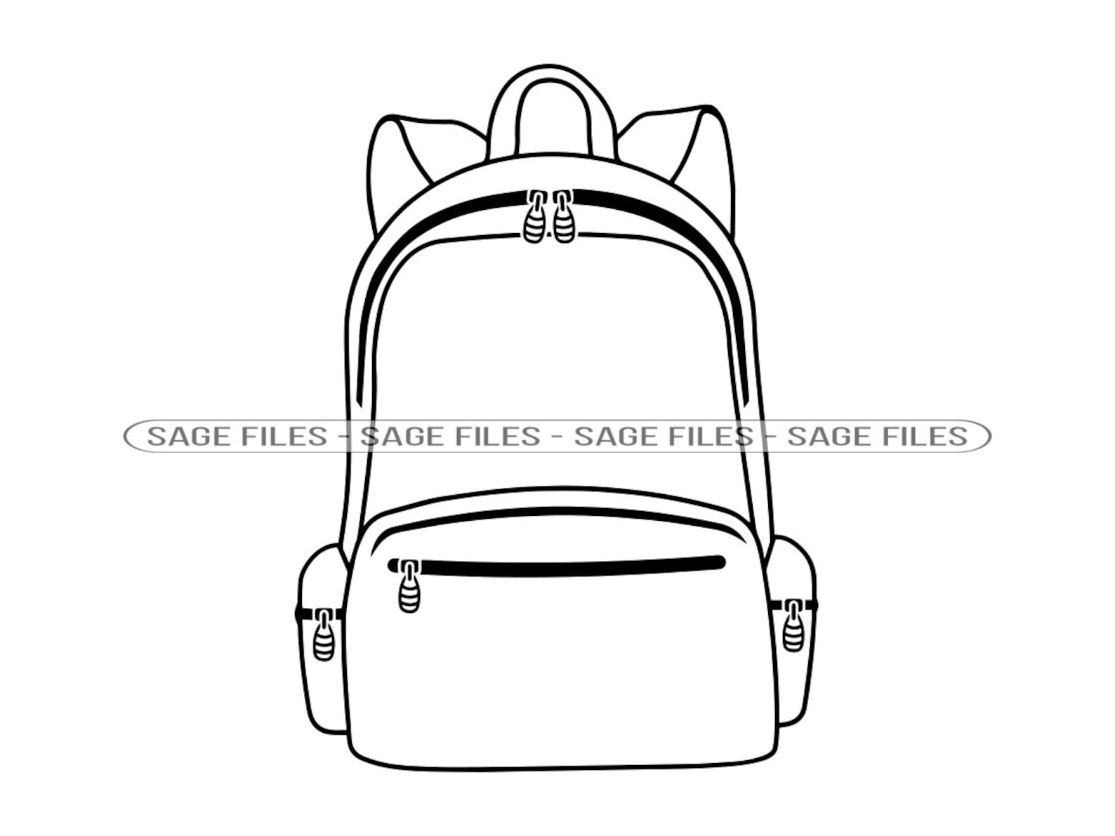 Rucksack Umriss SVG, Bookbag SVG, Schule, Knapsack, Rucksack Clipart ...