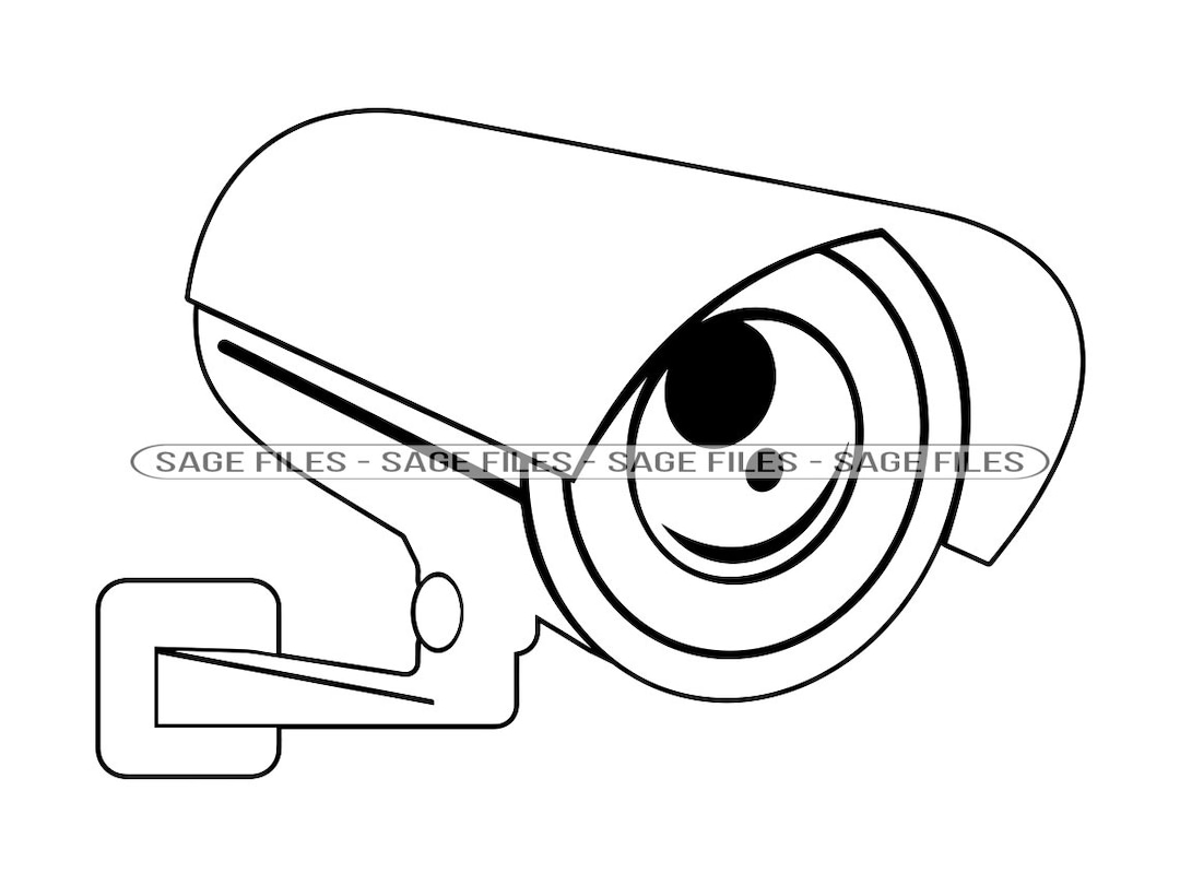 CCTV Camera Outline SVG, Security Camera SVG, Security Camera Clipart ...