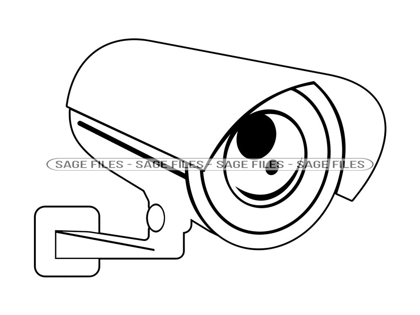 CCTV Camera Outline SVG Security Camera SVG Security Camera - Etsy