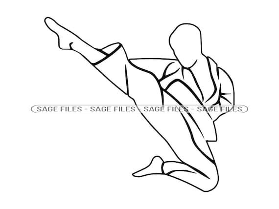 Karate Outline SVG Karate SVG Martial Arts Svg Karate - Etsy