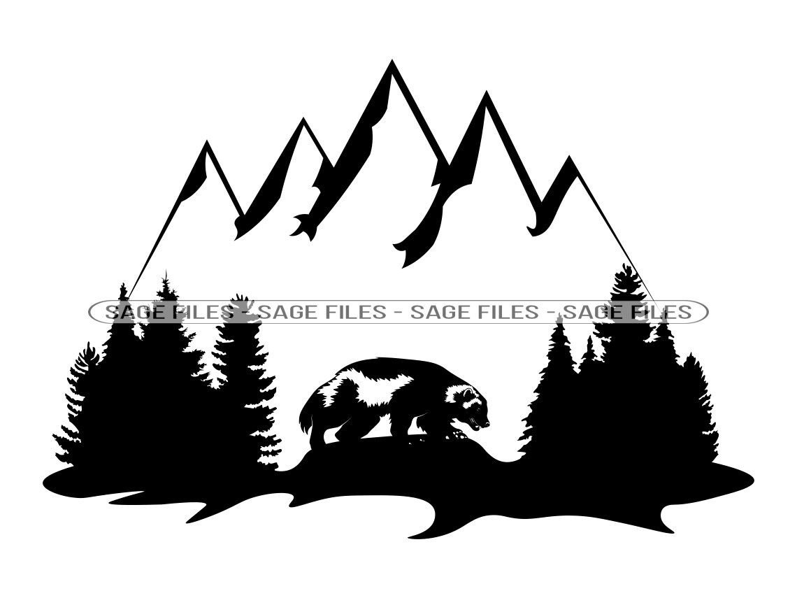 Wolverine Wildlife SVG, Wolverine Forest and Mountain Svg, Wolverine ...