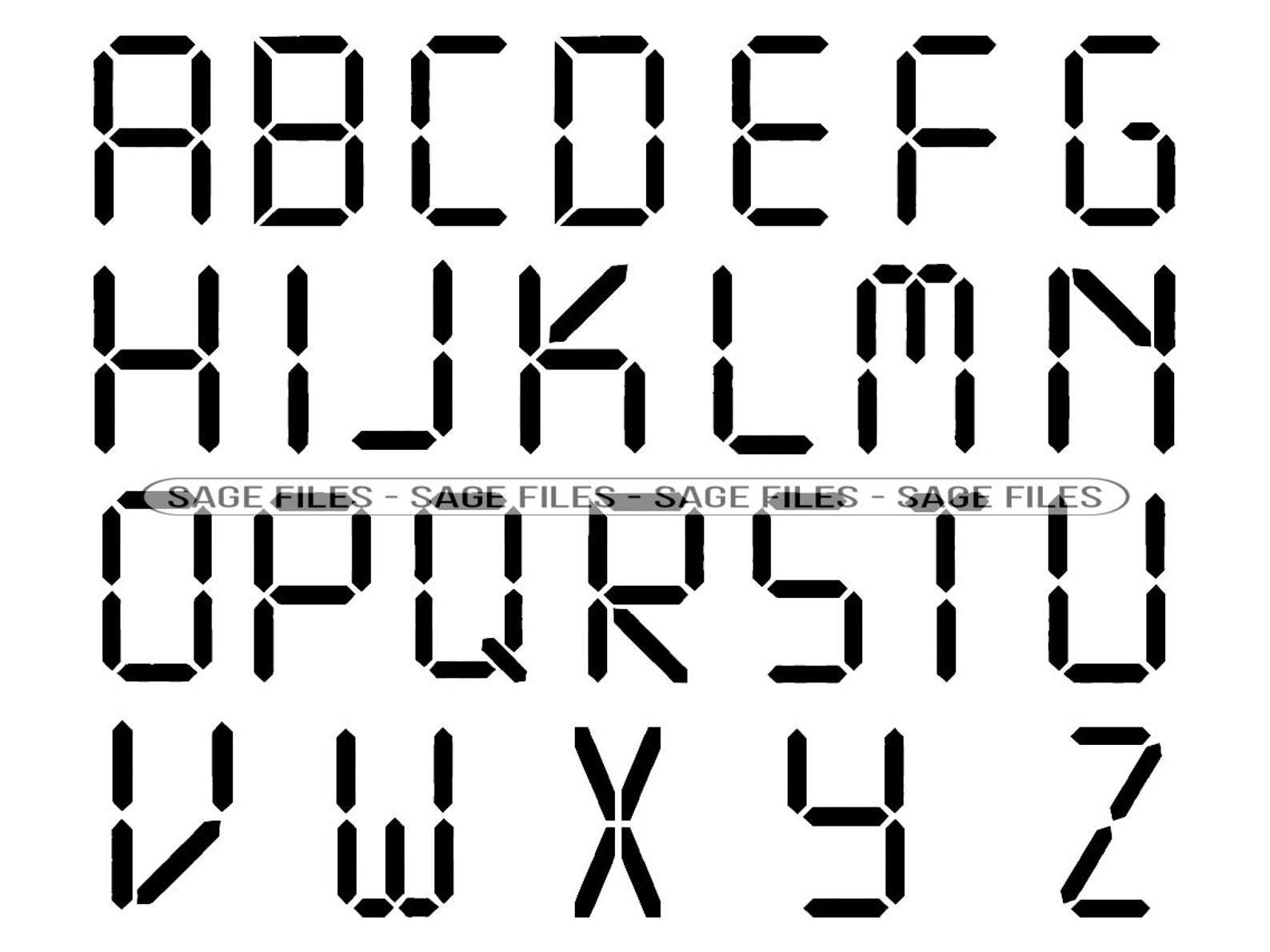 Letras digitales SVG, Letras svg, Fuente svg, Letras digitales Clipart ...