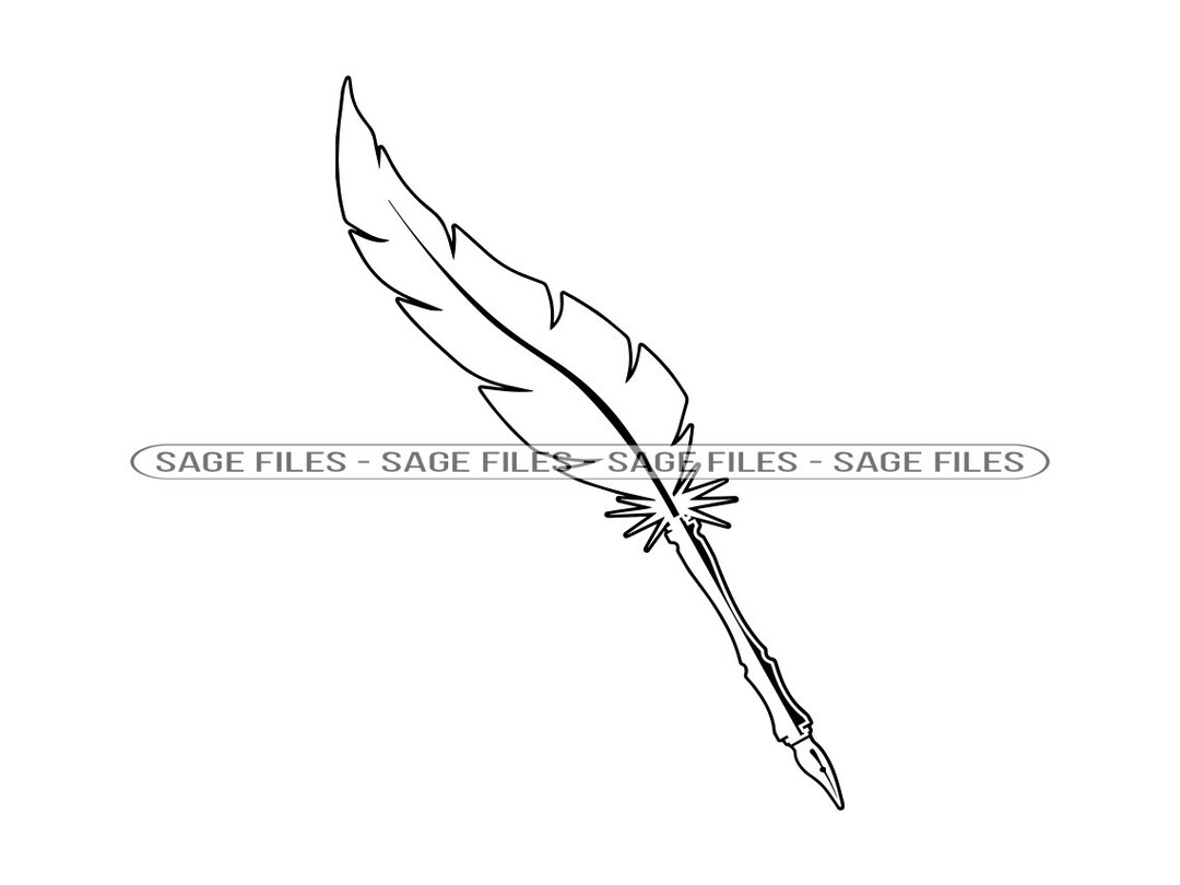 Quill Outline SVG, Quill Pen Svg, Feather Svg, Writing Svg, Quill ...