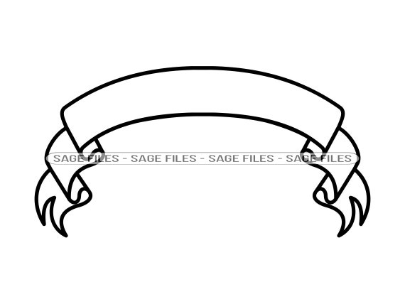 Ribbon Outline 2 SVG Ribbon Svg Decorative Svg Banner Svg - Etsy