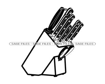 Kitchen Set Knife Dxf - Etsy