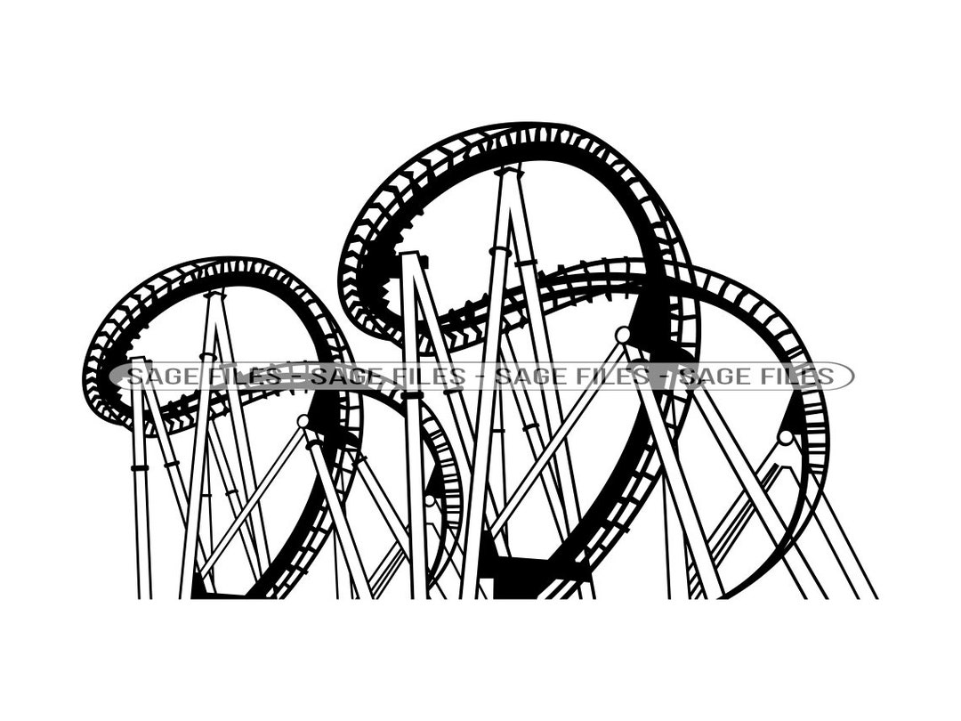 Roller Coaster #4 SVG, Roller Coaster Clipart, Roller Coaster Files for ...