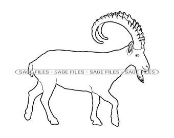 Steinbock umriss svg - Etsy Österreich