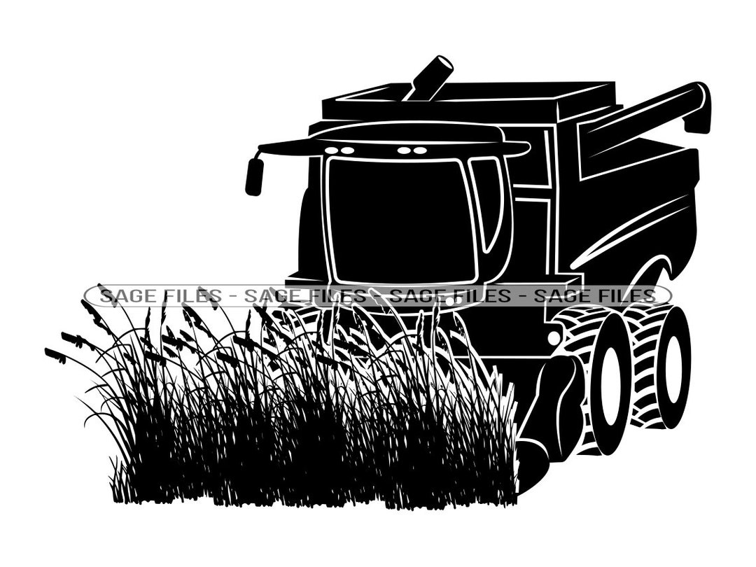 Combine Harvester #2 SVG, Wheat Harvester Svg, Combine Svg, Combine ...