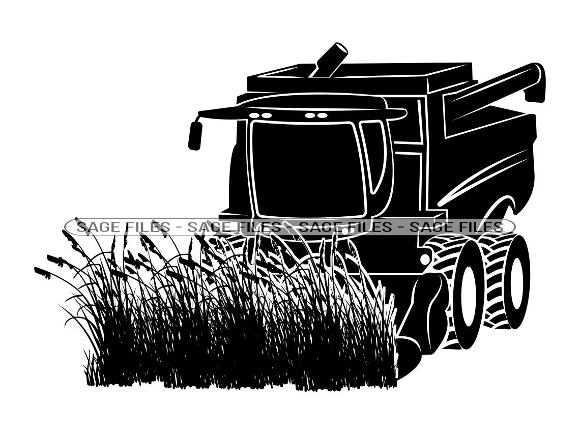Combine Harvester #2 SVG, Wheat Harvester Svg, Combine Svg, Combine ...