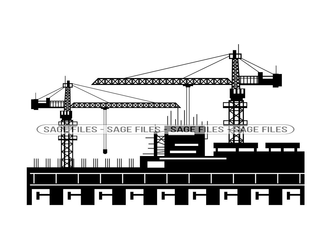 Construction SVG Tower Cranes Svg Building Svg Skyscraper - Etsy