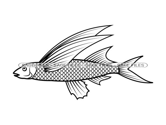 Flying Fish SVG Exocoetidae Svg Fishing Svg Fish SVG - Etsy