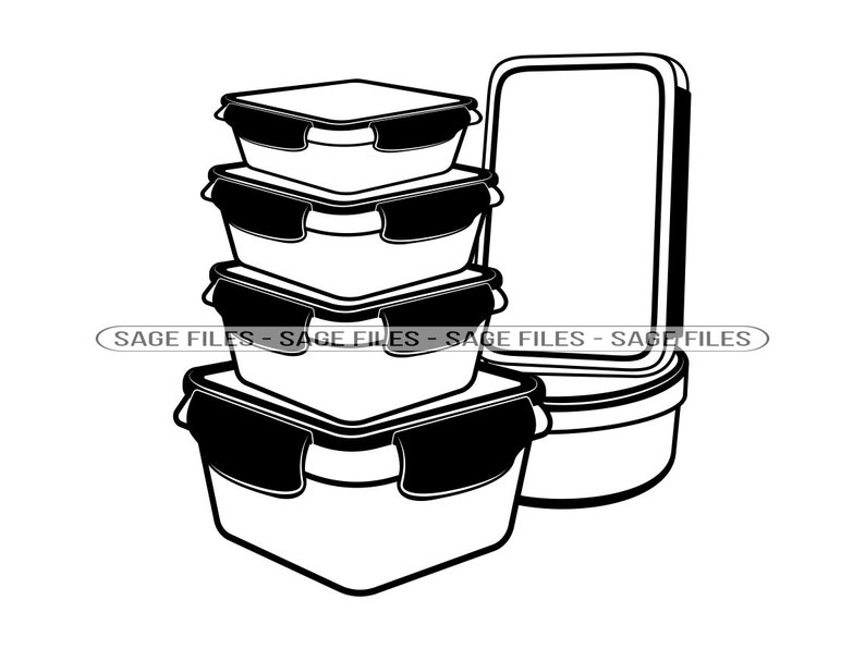 Plastic Food Storage Containers SVG Lunch Box Svg Take Out - Etsy