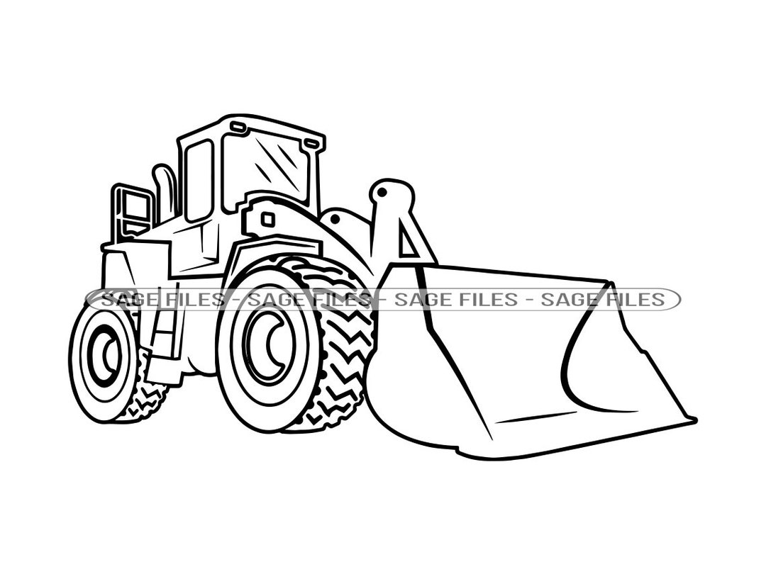 Bulldozer Outline SVG, Heavy Equipment, Bulldozer Clipart, Bulldozer ...