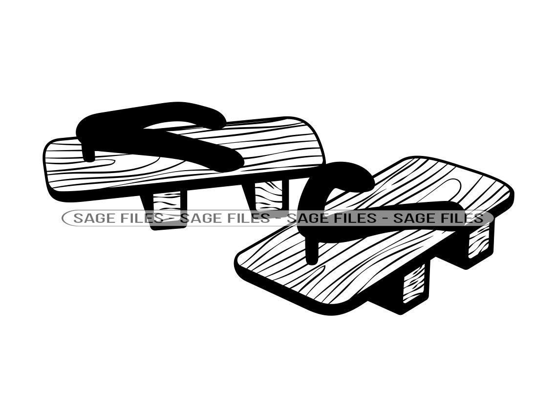 Geta Sandals SVG, Slippers Svg, Japan Svg, Geta Sandals Clipart ...