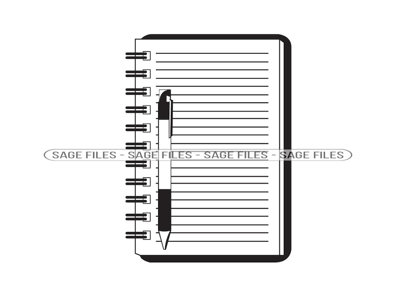 Notebook & Pen SVG School Svg Notepad Svg Homework Svg - Etsy